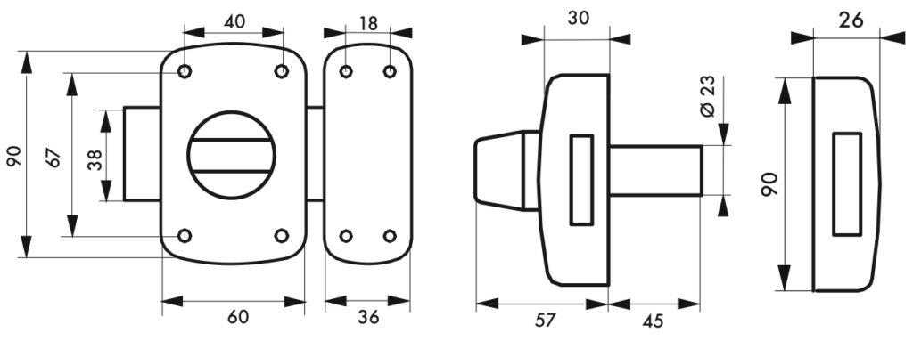 MIRAGE gate locks with double cylinder 45 mm - Thirardasia